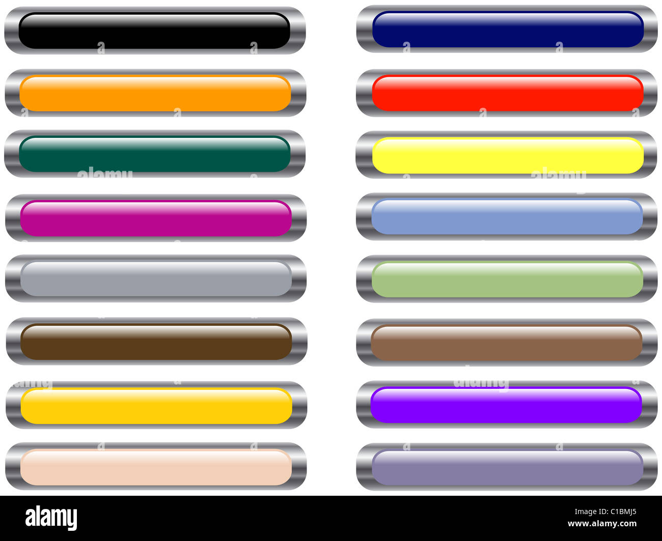 Set of Silver Metallic Web Bars Stock Photo - Alamy