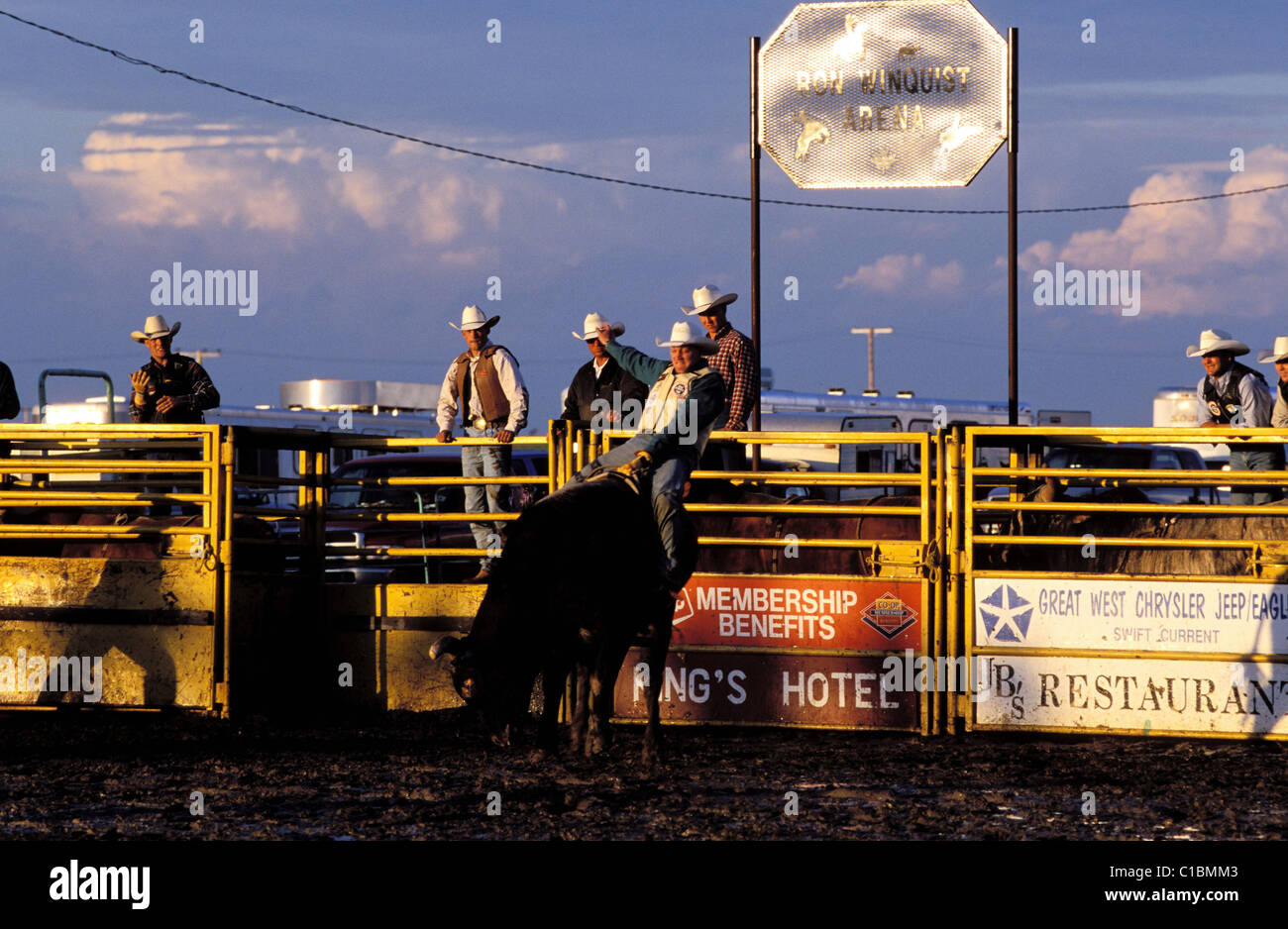 Canada, Saskatchewan, the Badlands, country rodeo at Shaunavon Stock ...