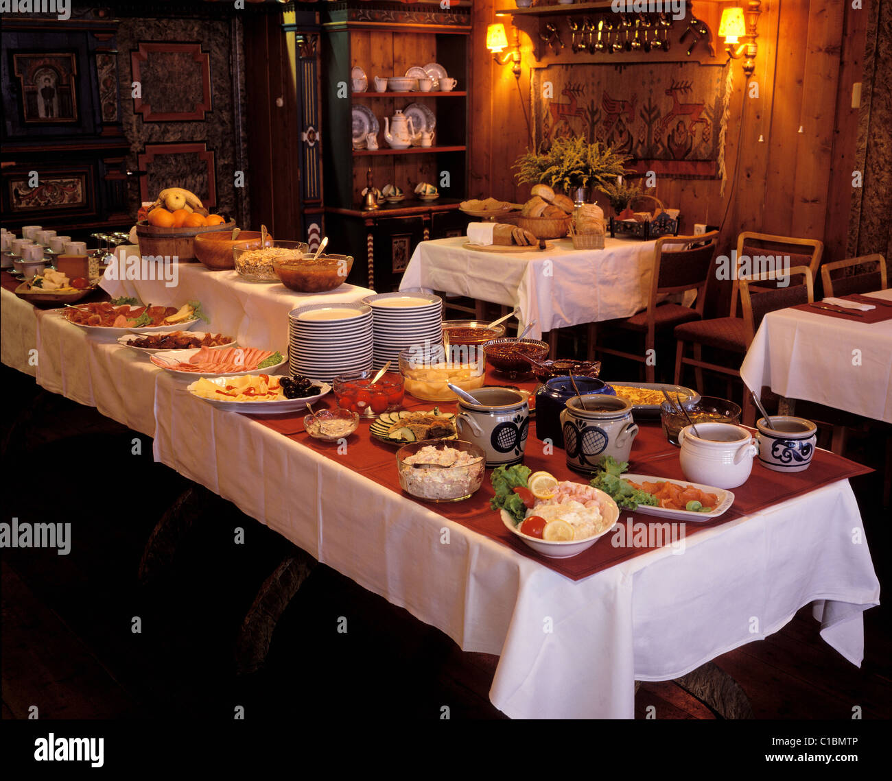 Norway, Sogn, Utne (Hardangerfjord), Utne hotel, wooden hotel built in ...