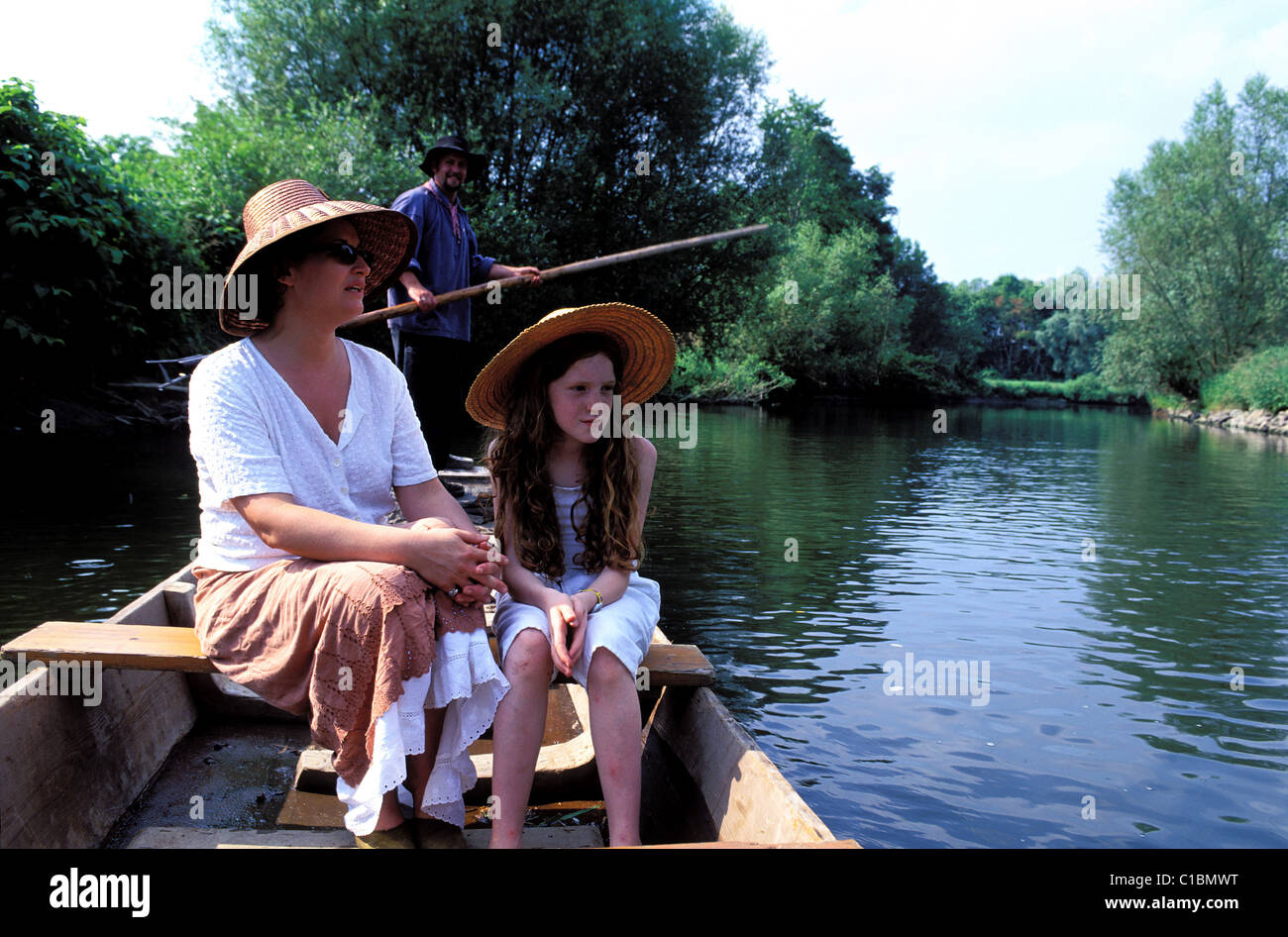 France, Bas Rhin, region of Ehnwihr, bargeman of the Ried, discovery of ...