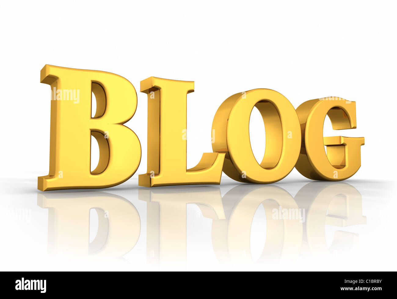 Gold word blog isolated on white background, 3D rendering Stock Photo ...