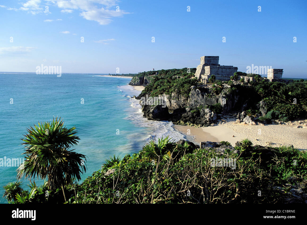 Mexico, Quintana Roo State, Riviera Maya, Tulum Mayan site Stock Photo ...