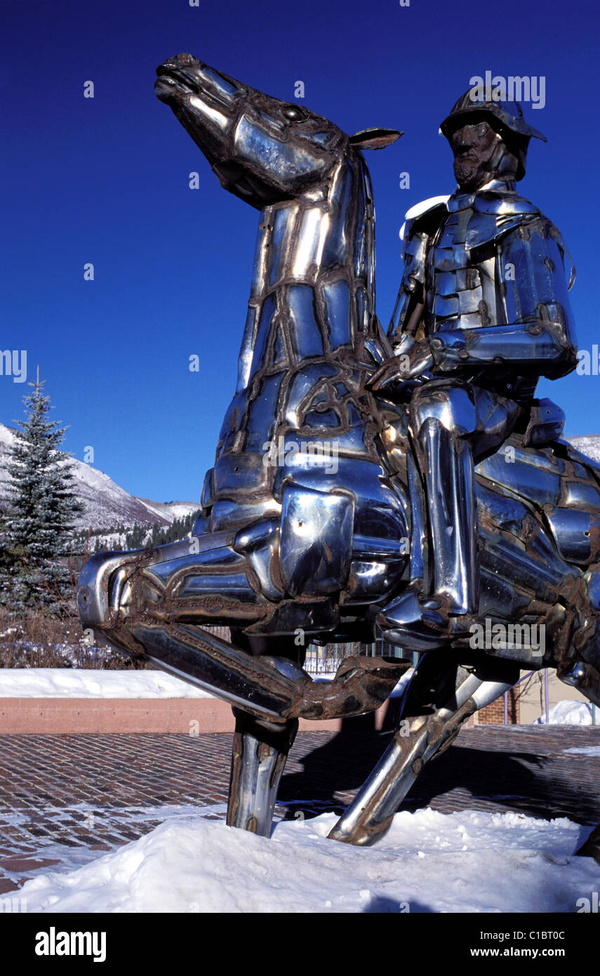 United States, Colorado, Aspen, equestrian statue Stock Photo - Alamy