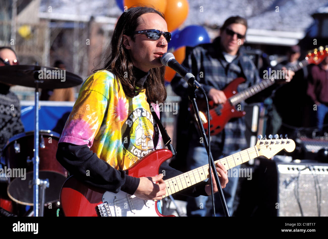 United States, Colorado, Aspen, music band down the slopes Stock Photo ...