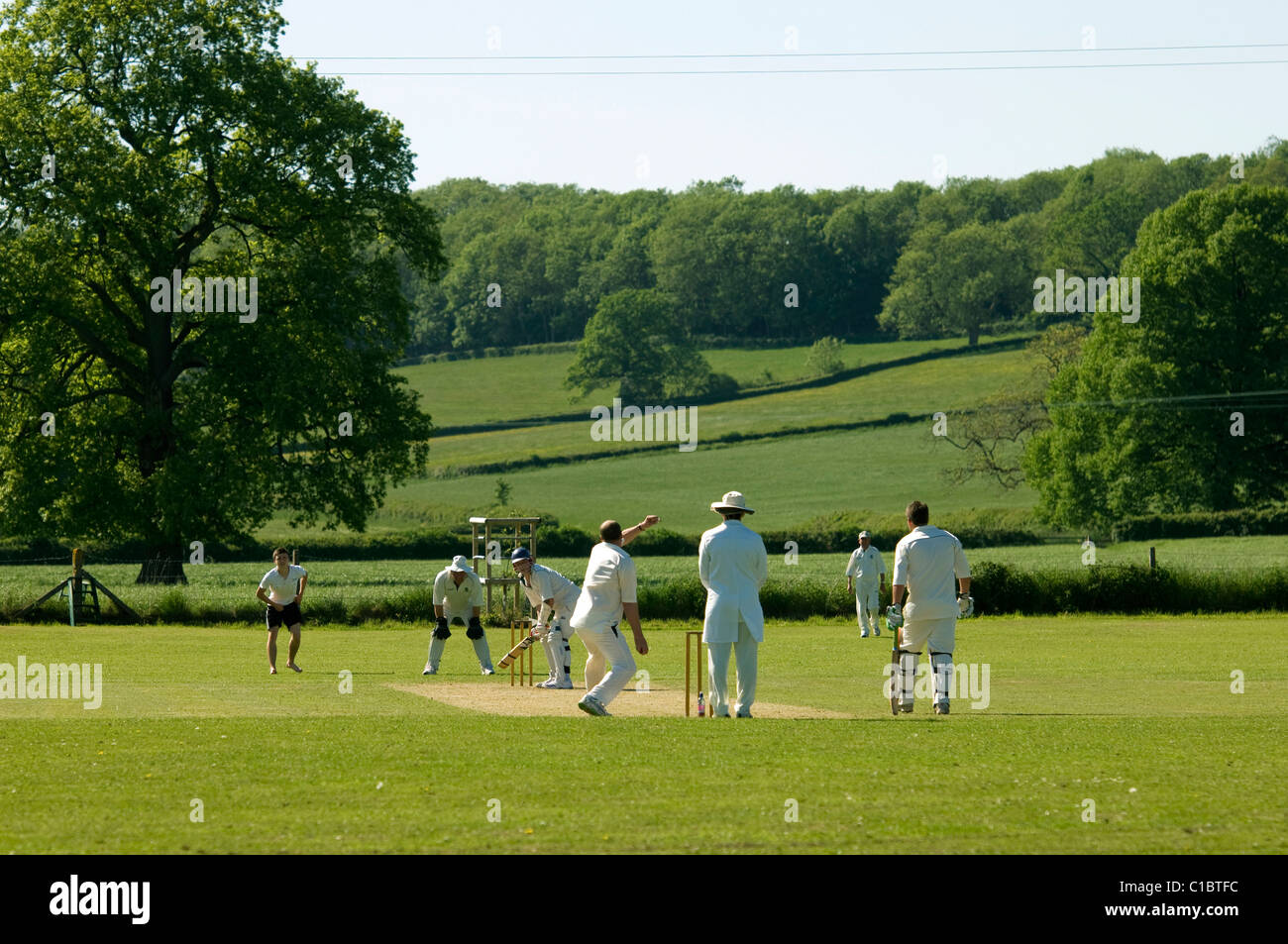 Cricket match, Dindel, Somerset, England, United Kingdom, Europe Stock ...