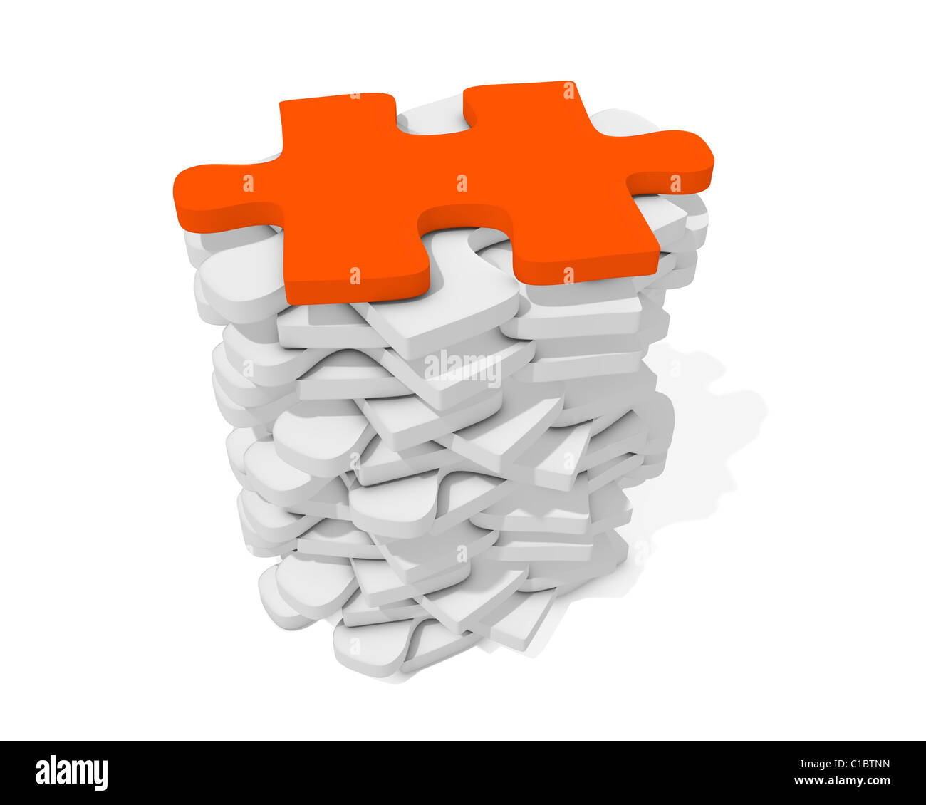 Jigsaw puzzle pieces pile Cut Out Stock Images & Pictures - Alamy