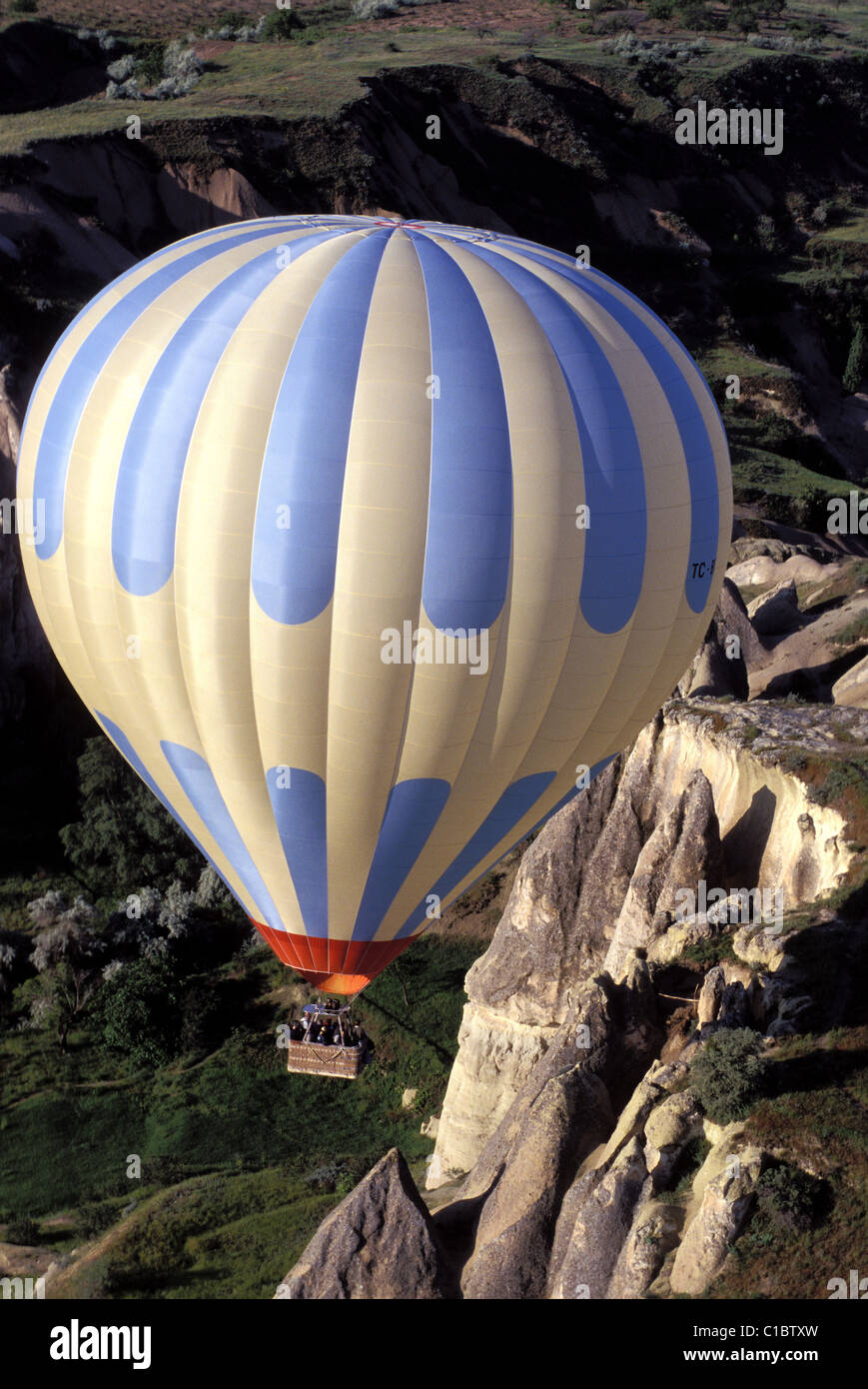 Turkey, flying over Cappadoce in Hot-air balloon Stock Photo - Alamy