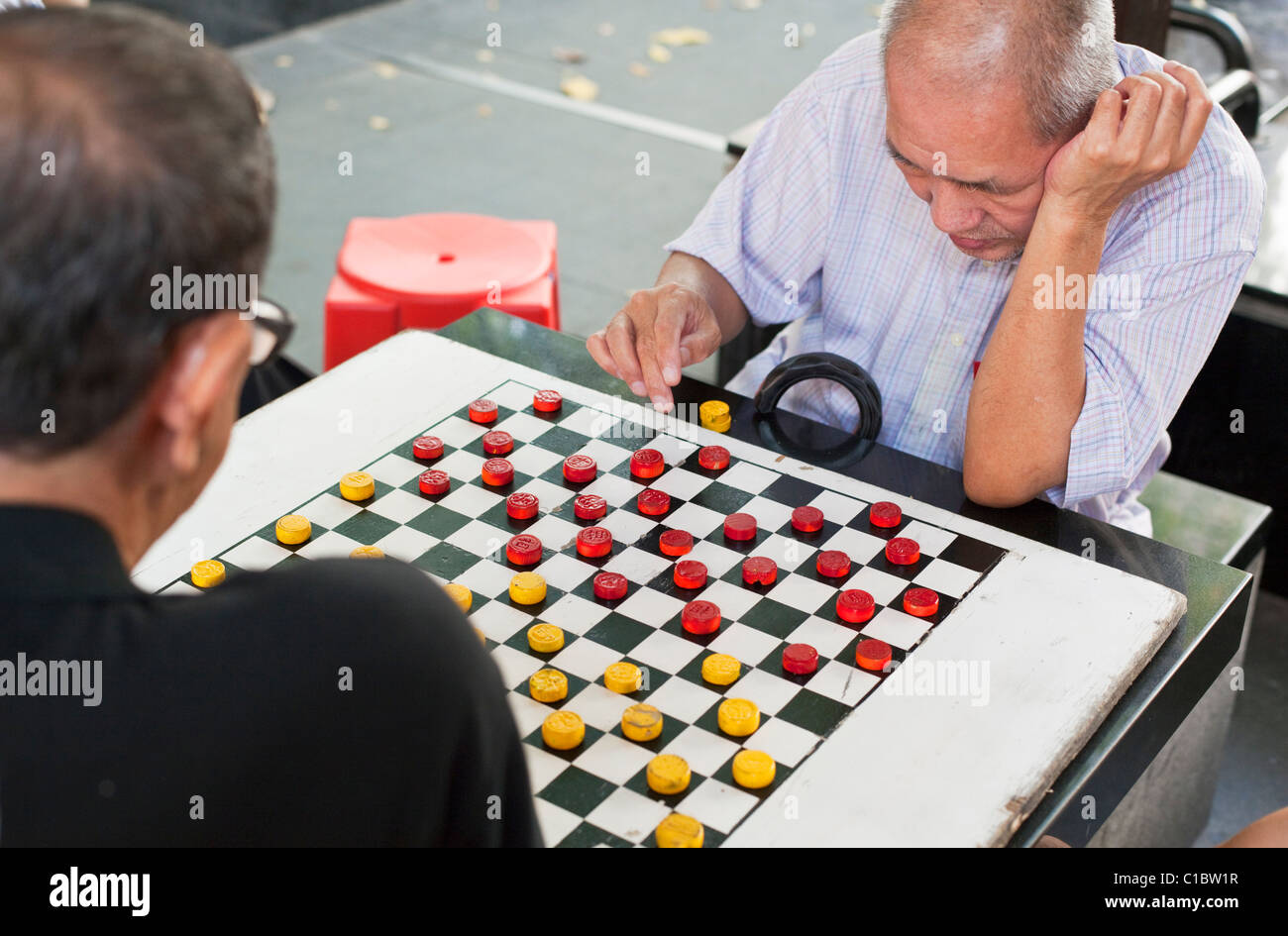 Men playing Xiangqi (Chinese chess) in Chinatown, Singapore Stock Photo ...