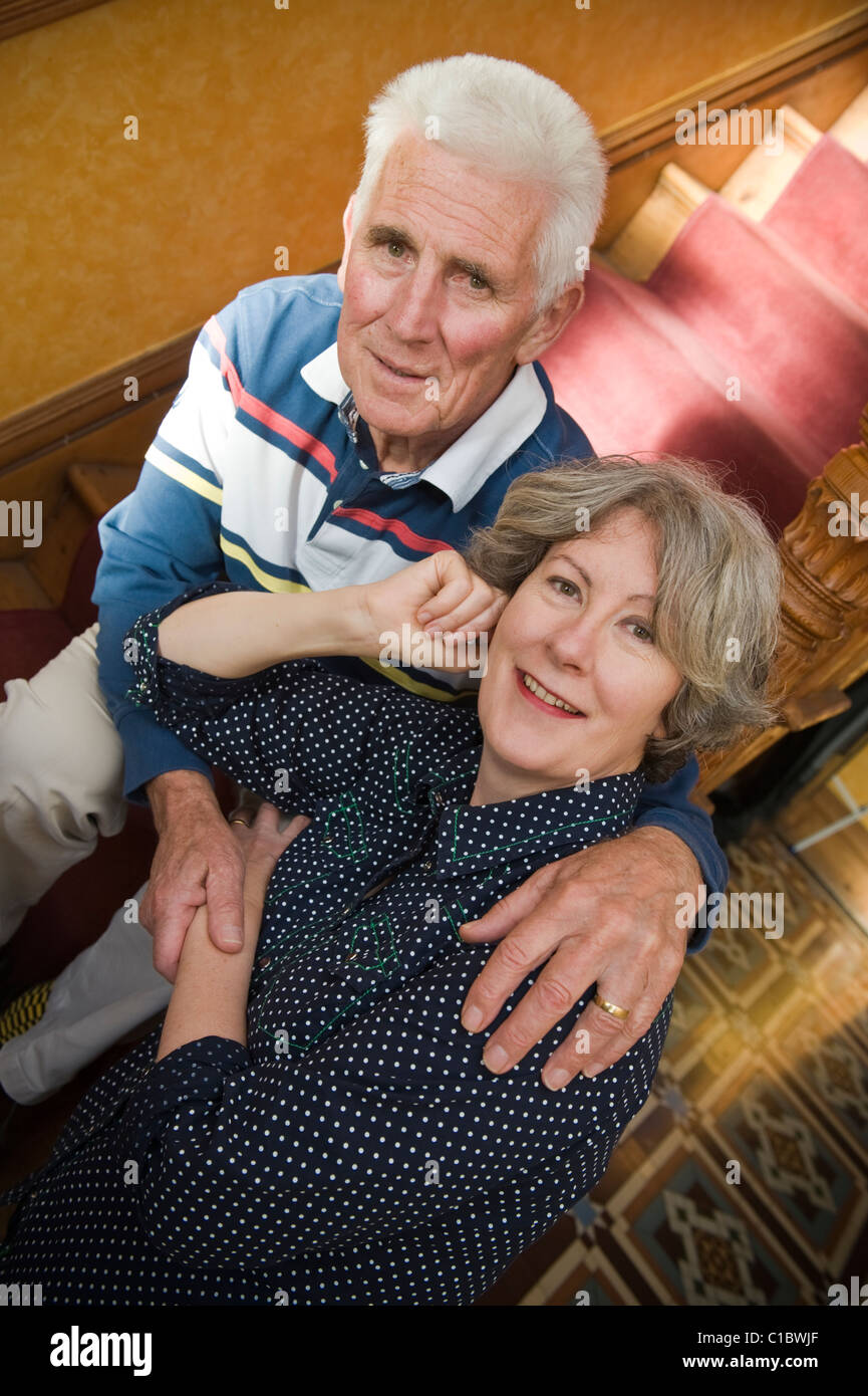 Welsh poet Gwyneth Lewis and husband Leighton Stock Photo - Alamy