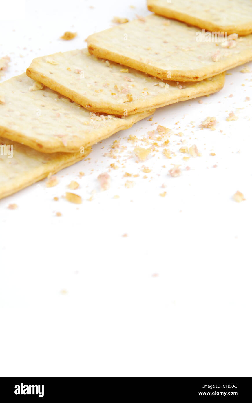rectangular cheese crackers on white Stock Photo - Alamy