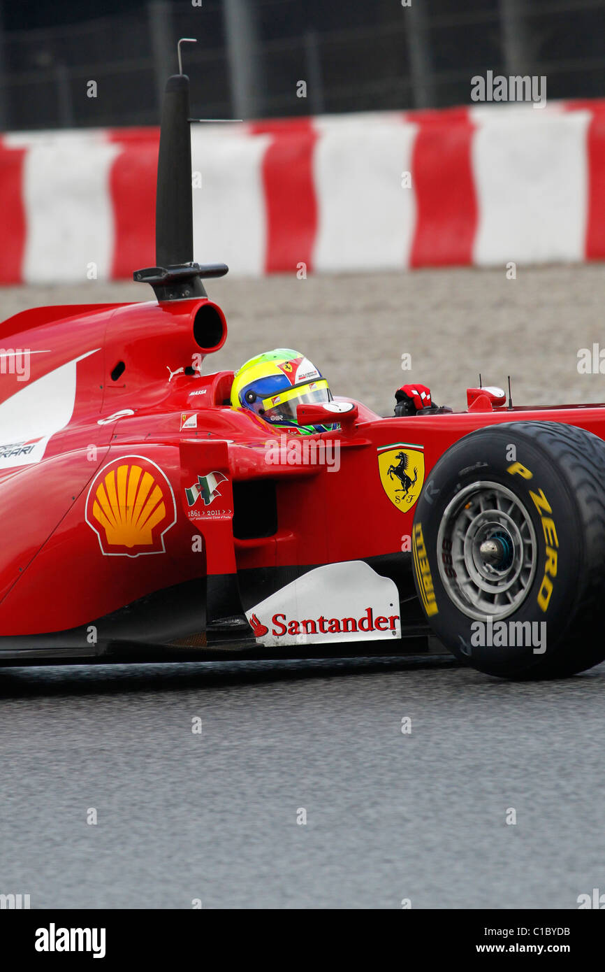 Ferrari Formula One racing driver Felipe Massa in the pit lane at ...