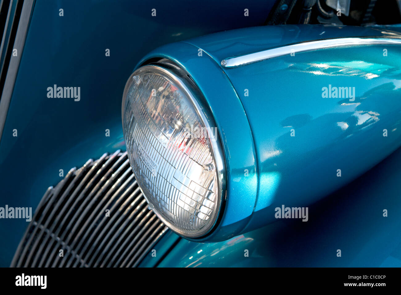 Headlight from a classic car Stock Photo - Alamy