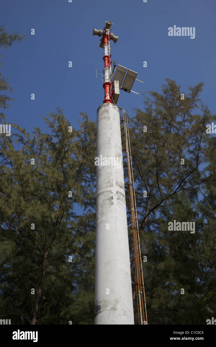 Tsunami warning tower, Phuket, Thailand Stock Photo - Alamy