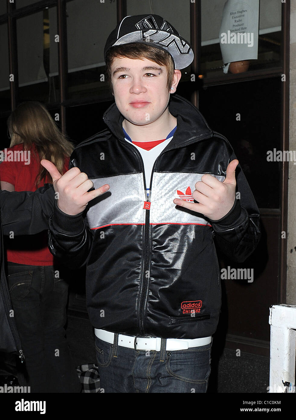 X Factor star Eoghan Quigg leaves the Radio1 studios, having performed ...