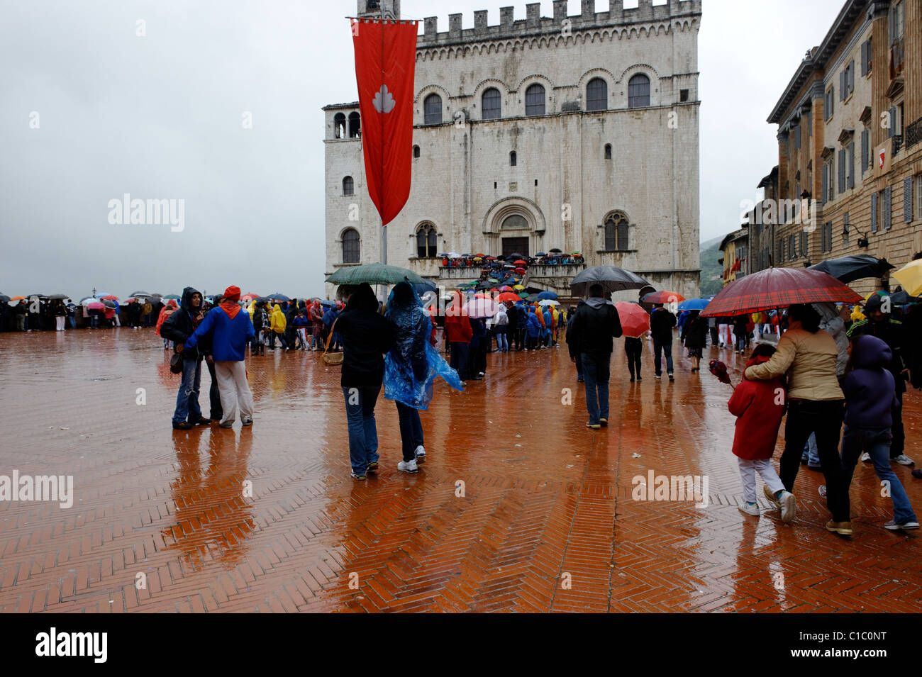 La Corsa dei Ceri feast on 15th of May, Gubbio, Umbria, Italy Stock ...