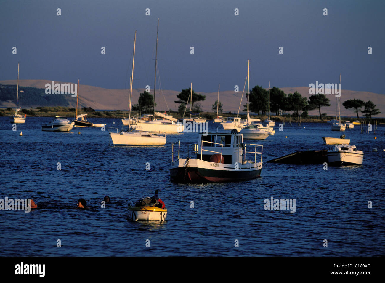 France, Gironde, Bassin d'Arcachon, Pyla Dune seen from Ferret Cape ...