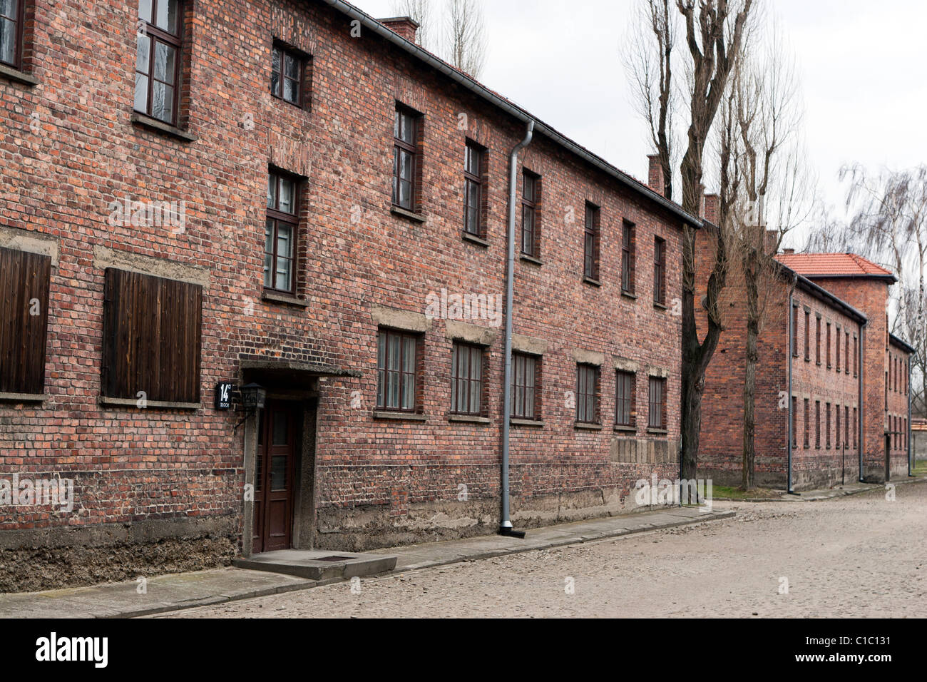 Prison blocks at Auschwitz-Birkenau concentration camp, Poland Stock ...