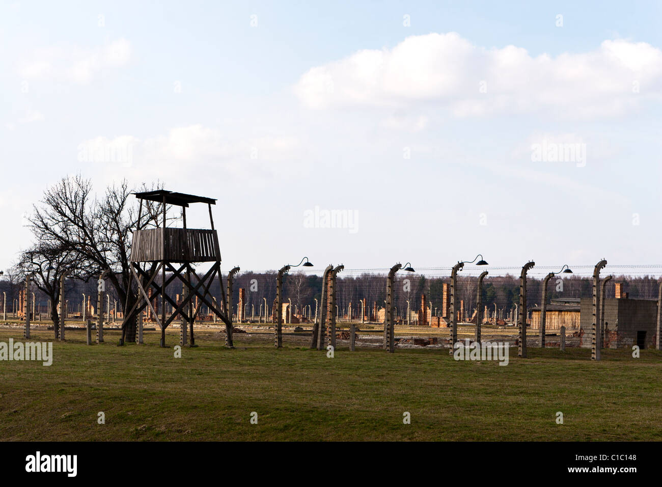 Guard Tower at Auschwitz-Birkenau, Poland Stock Photo - Alamy