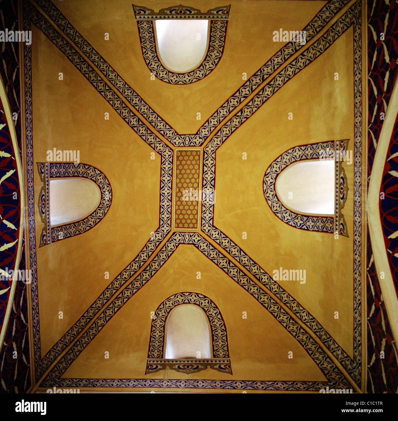 Ceiling design at the Grand Bazaar in Istanbul in Turkey in Middle East ...