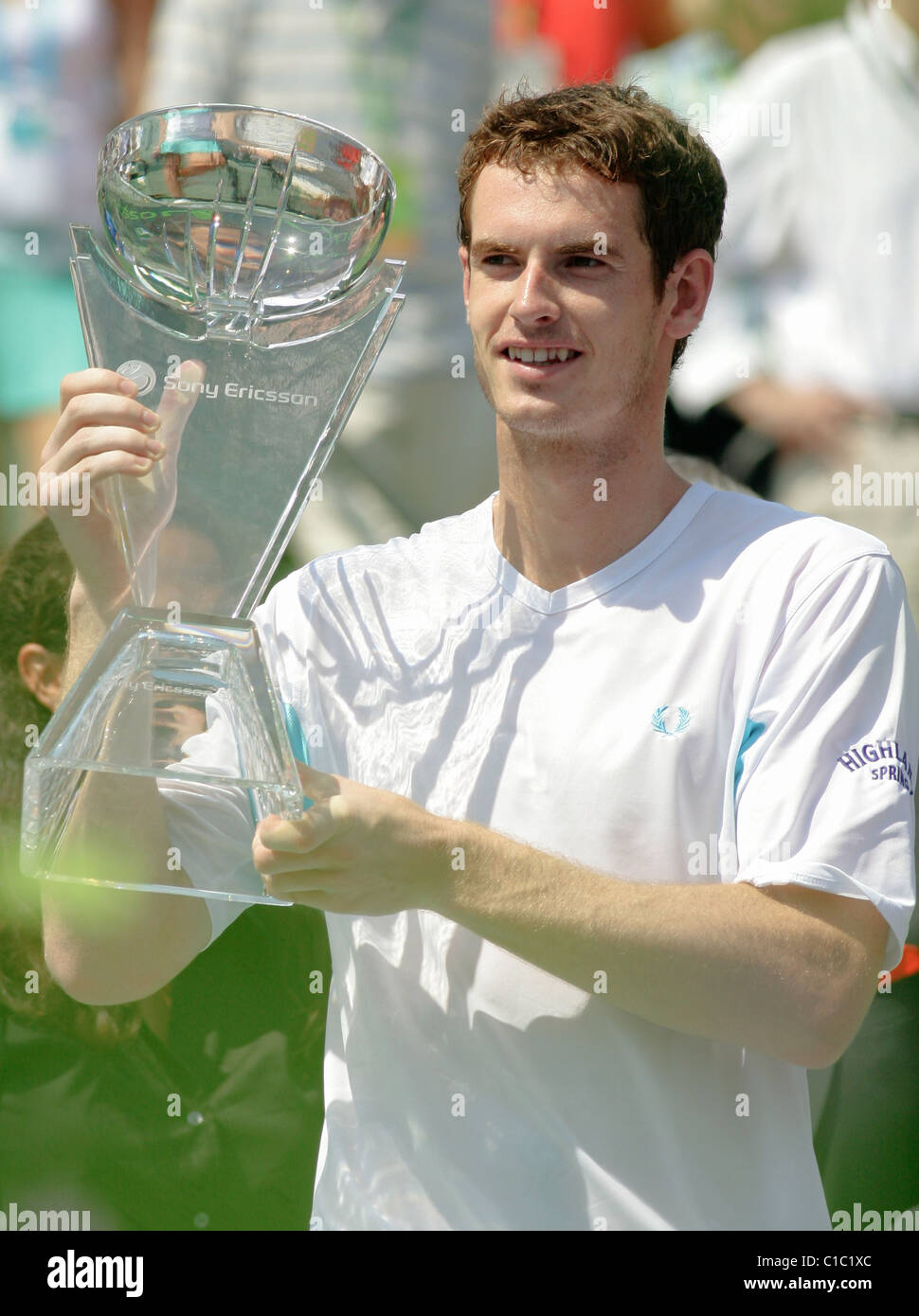 Andy Murray during the trophy ceremony for the men's final on Day 14 of ...