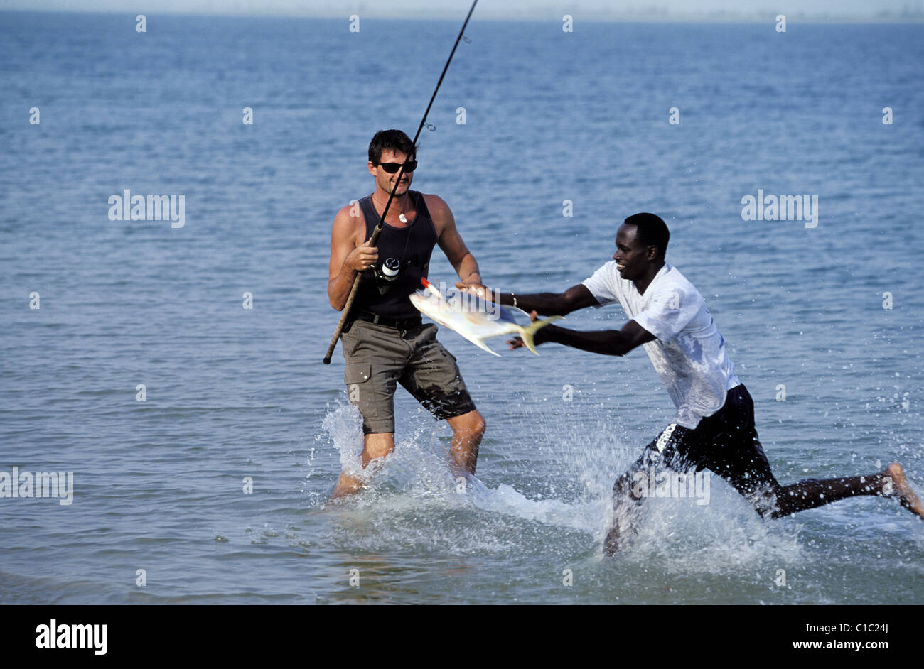 Senegal, region of Sine Saloum, goes fishing in the trow on the river ...