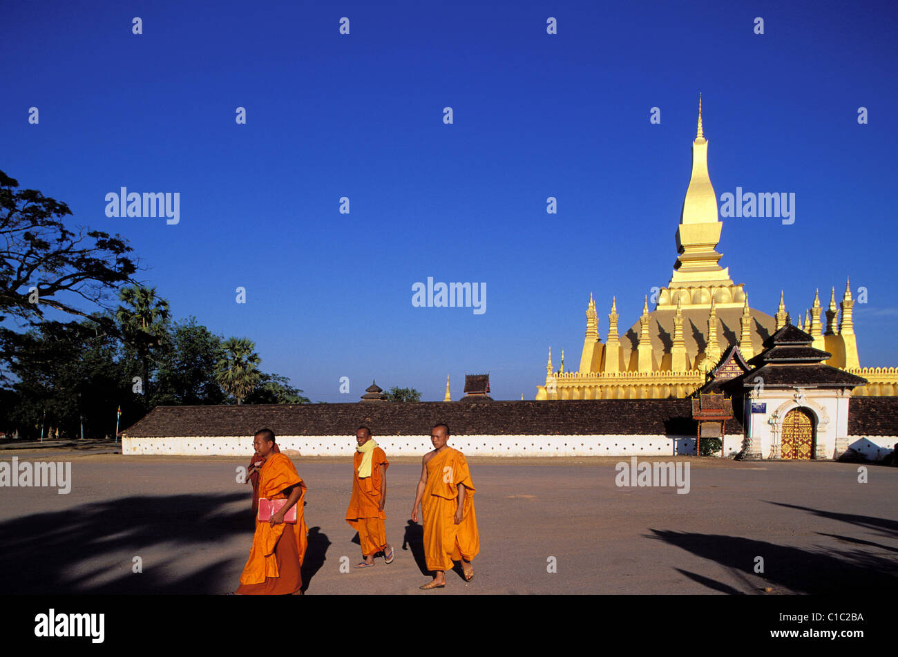 Laos, Viangchan, the That Luang temple (National Monument Stock Photo ...