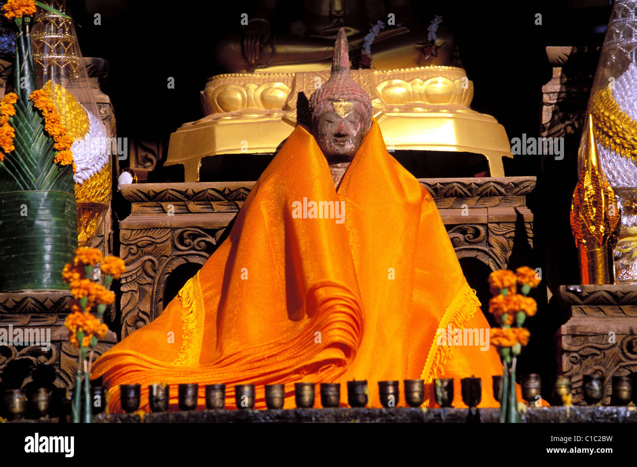 Laos, Viangchan, the That Luang temple (the National Monument) Buddha ...