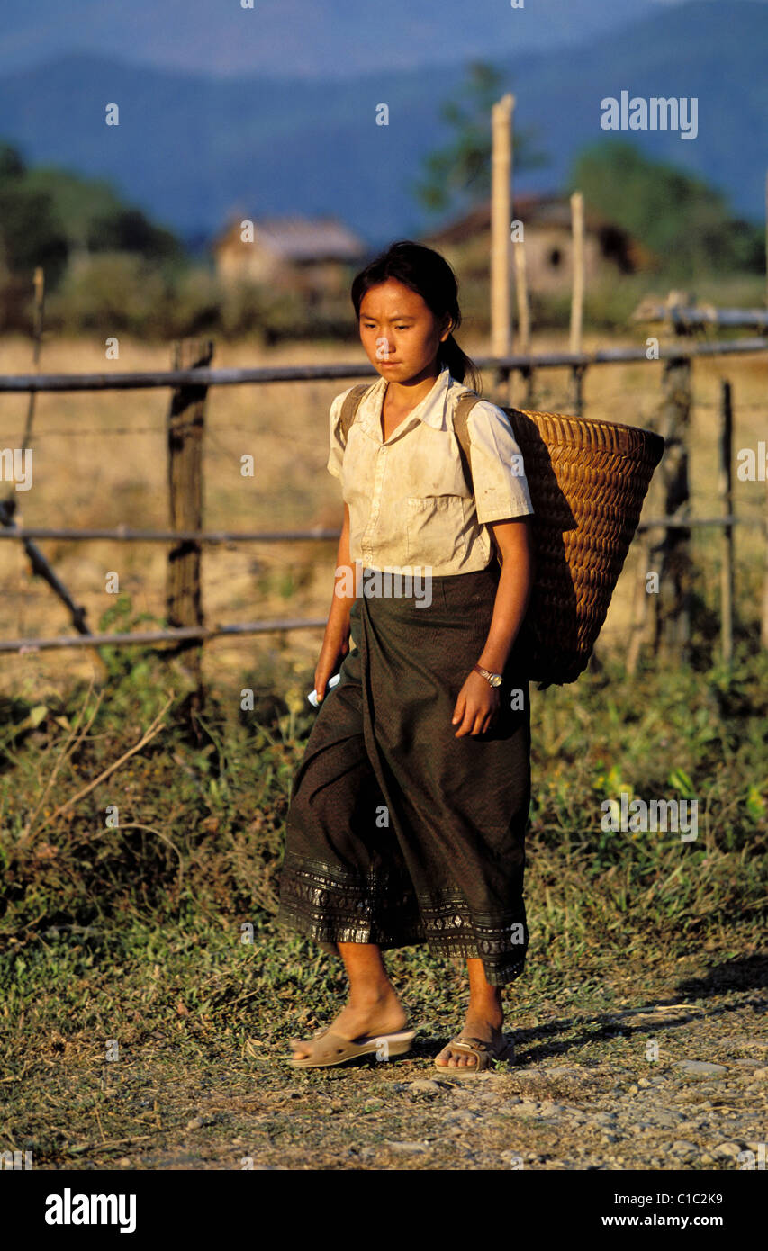 Laos, Viangchan province, Vang veng, a farmer Stock Photo - Alamy