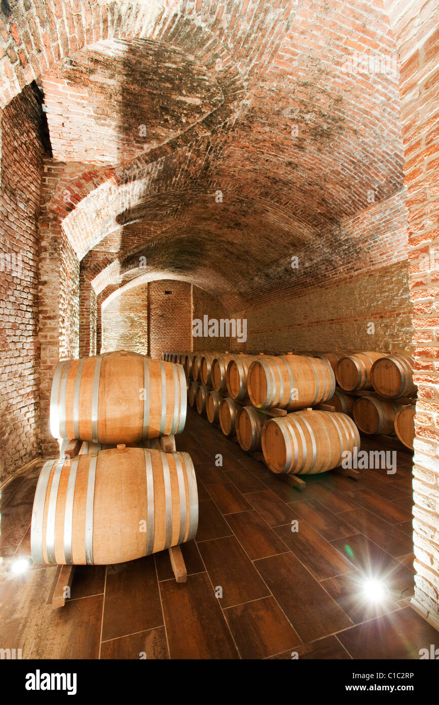 Gancia underground wine cathedral in Canelli, barrels named barriques ...