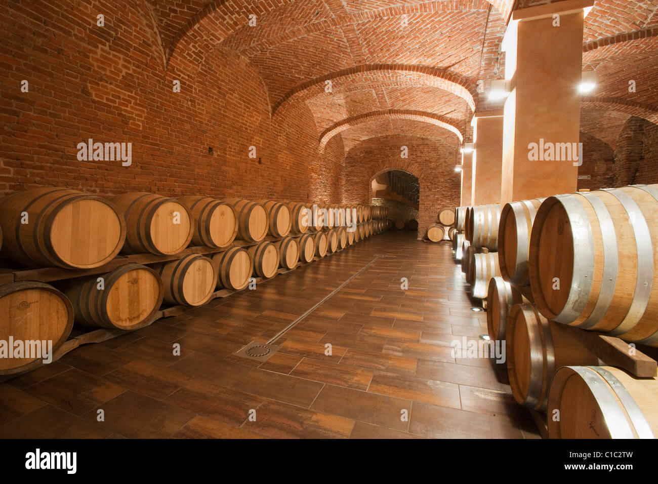Gancia underground wine cathedral in Canelli, barrels named barriques ...