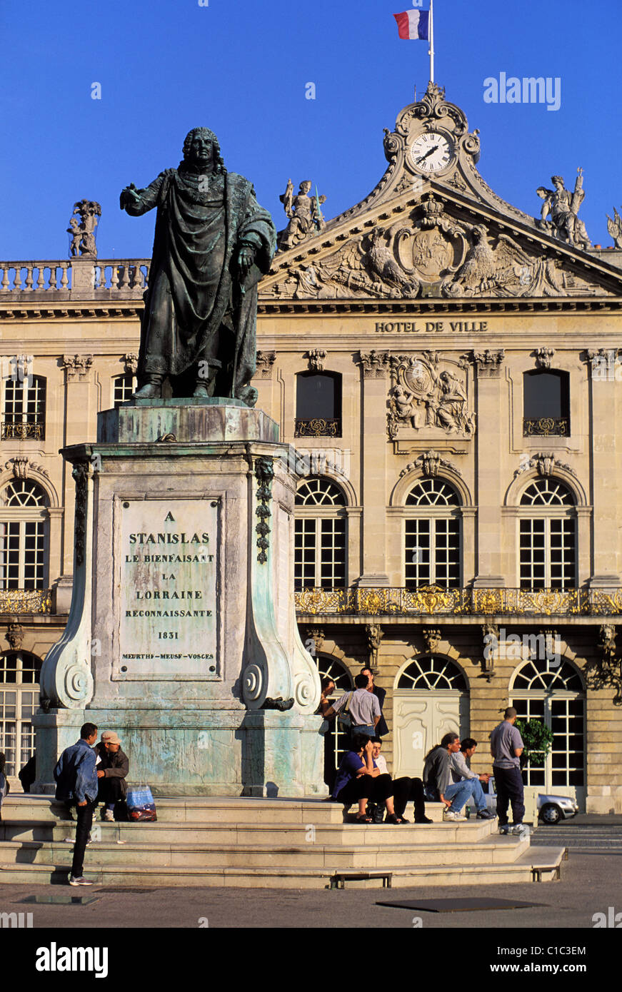 France, Meurthe et Moselle, Nancy, Place Stanislas, the Town Hall and ...
