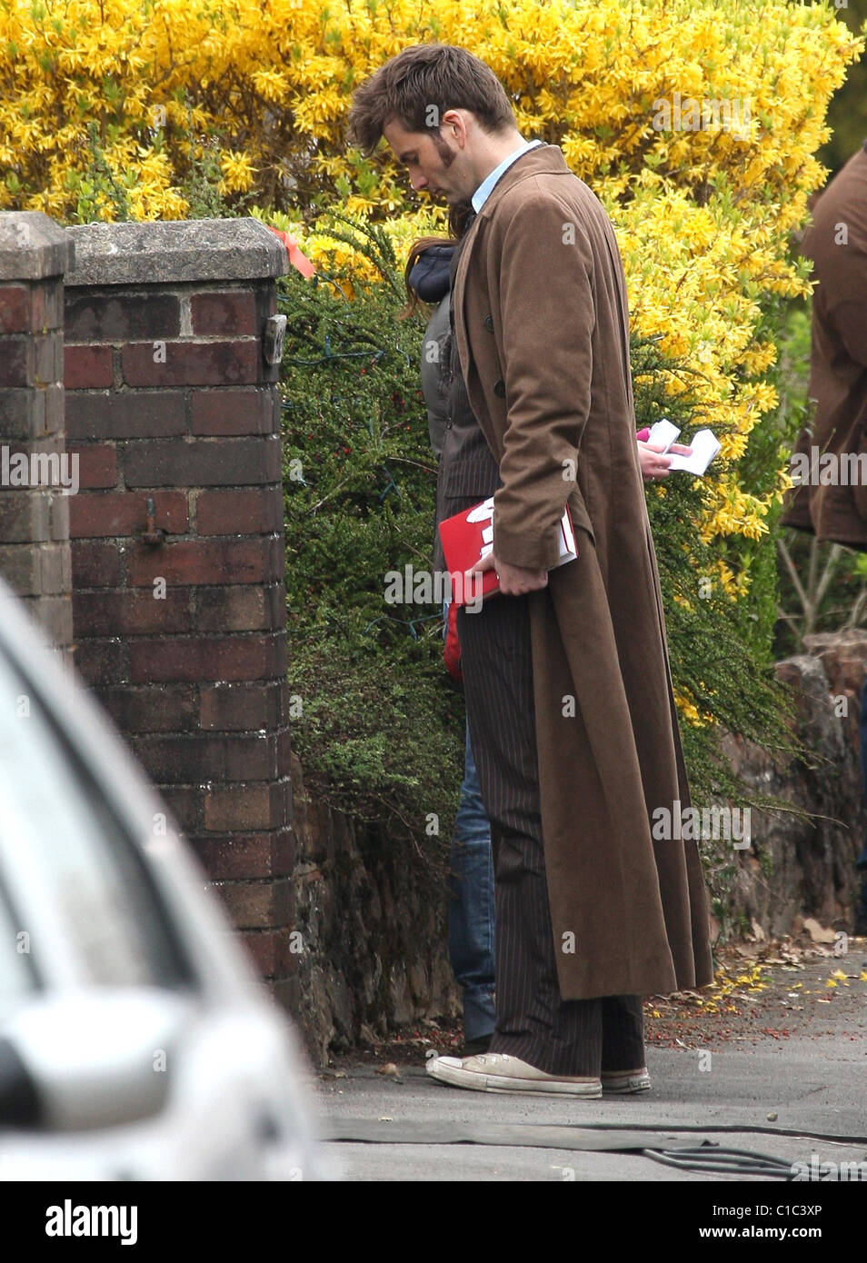 David Tennant filming on the set of the BBC's 'Doctor Who' Cardiff ...