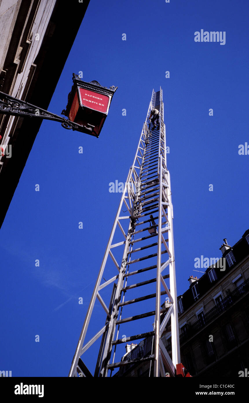 France, Paris, fireman's ladder Stock Photo - Alamy