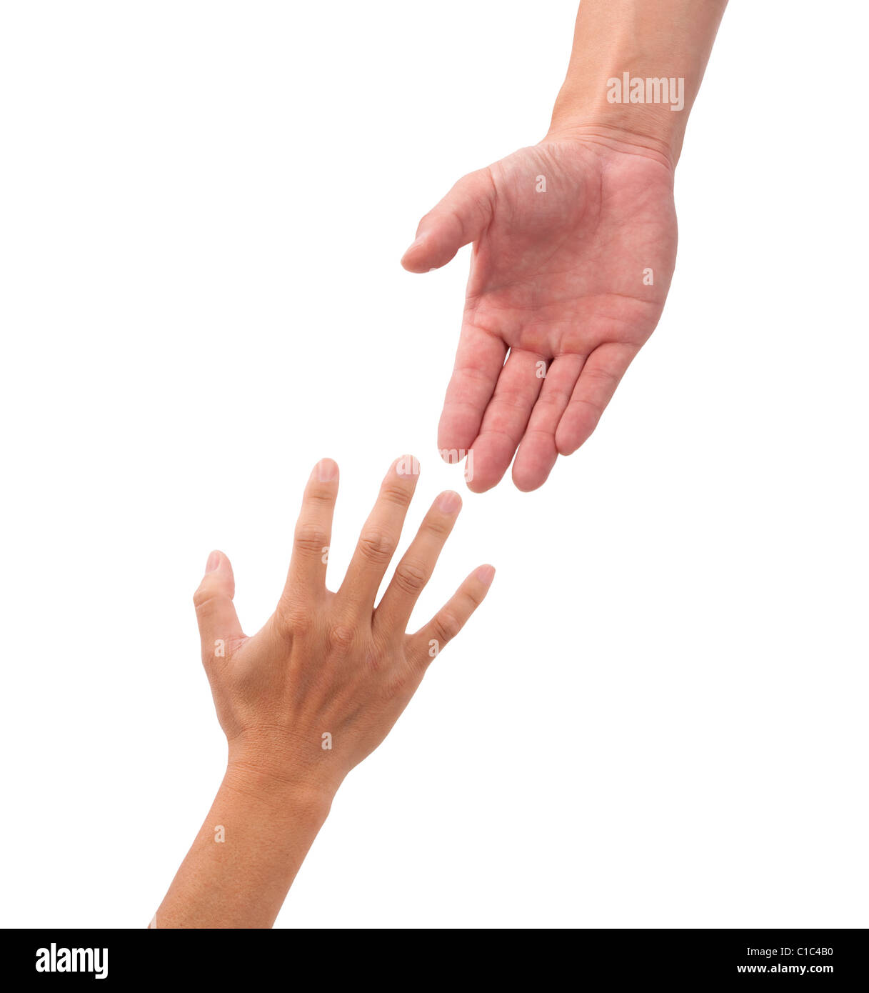 helping hands isolated on the white background Stock Photo - Alamy