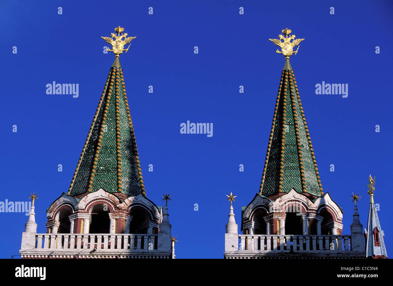 Russia, Moscow, the Resurrection Gate towers, at the Red Square, listed ...