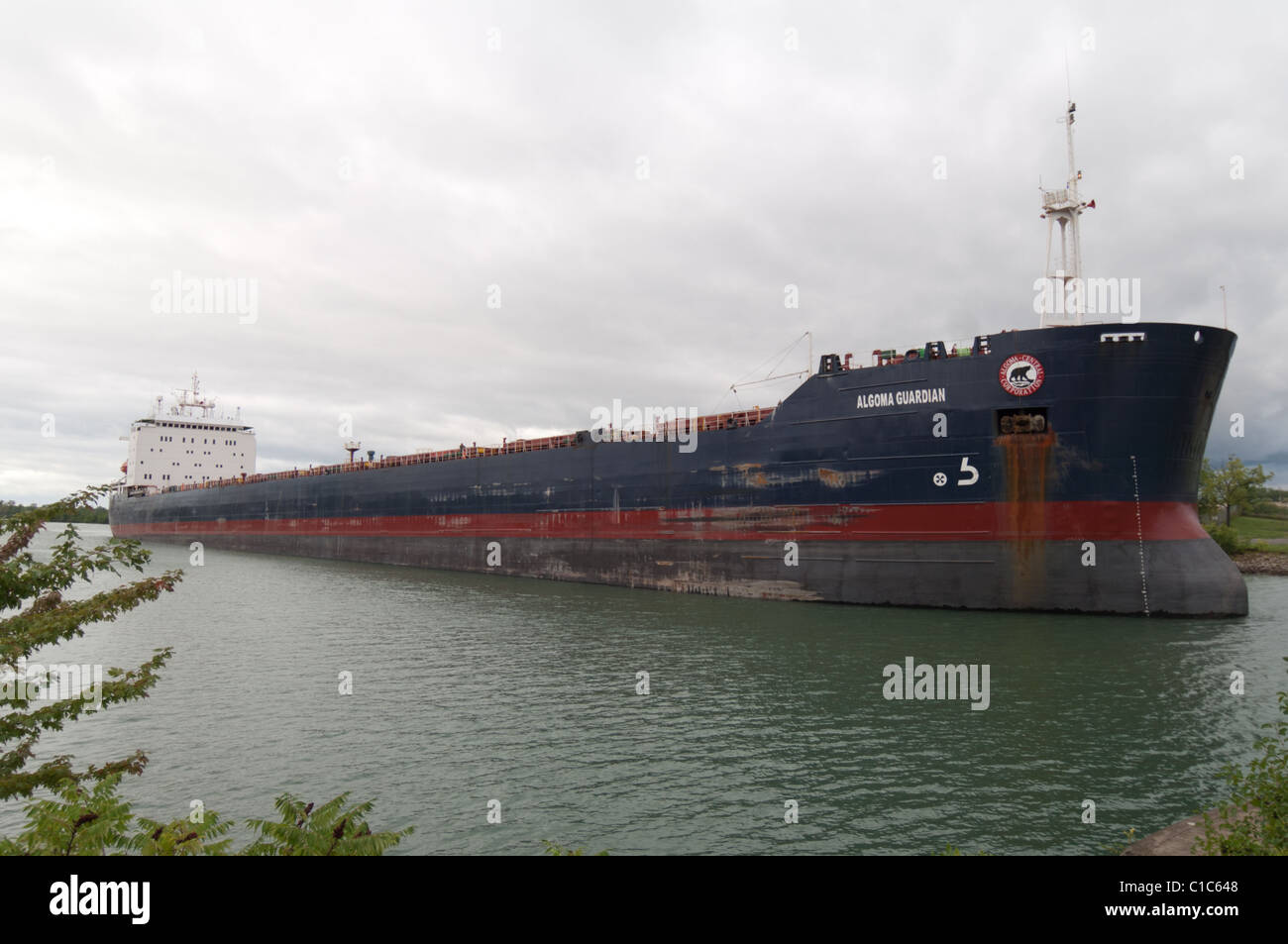 Bulk carrier "Algoma Guardian" as seen navigating the Welland Canal ...