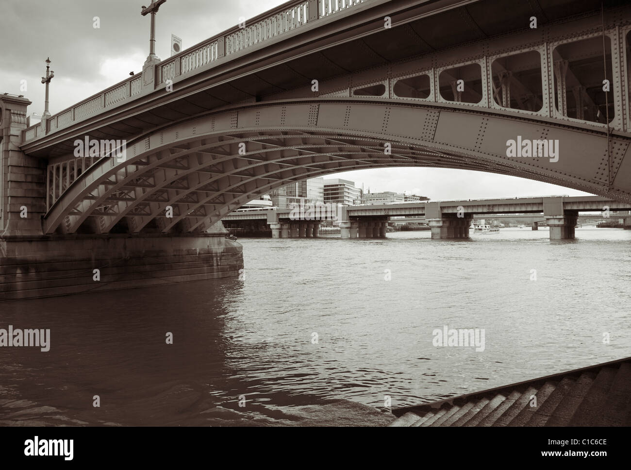 A view under Southwark Bridge, London, England Stock Photo - Alamy
