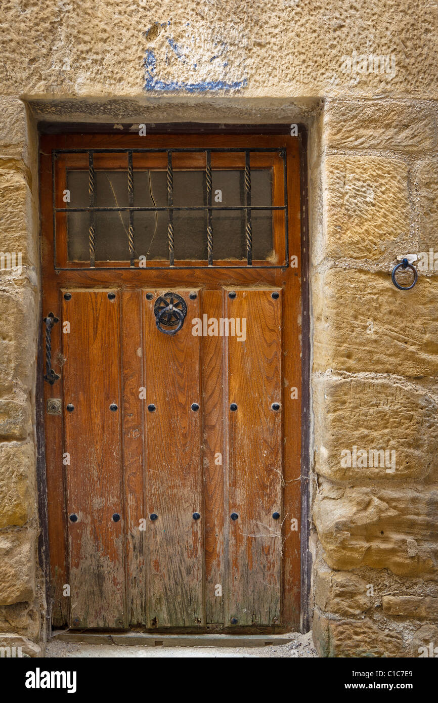 Architectural detail. Antique wooden door, Labastida, Alava, Spain ...