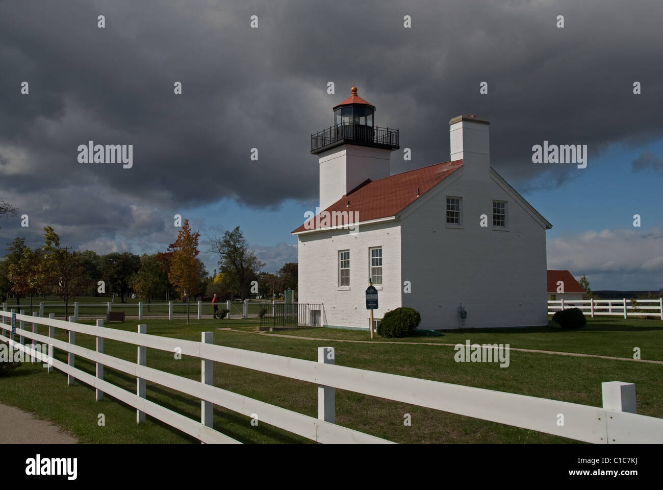 Sand Point Lighthouse Escanaba, Michigan in the Upper Peninsula Stock ...