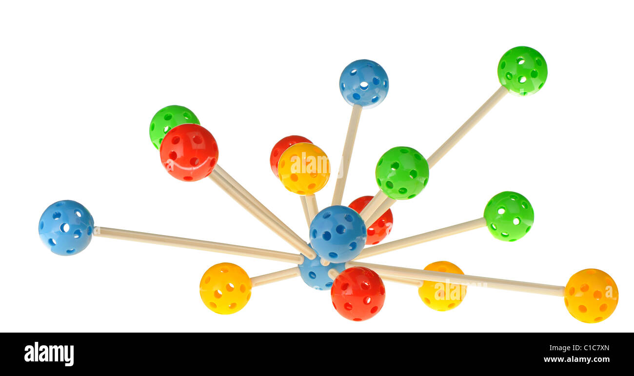 molecule model. Children color toy. Isolated on white Stock Photo - Alamy