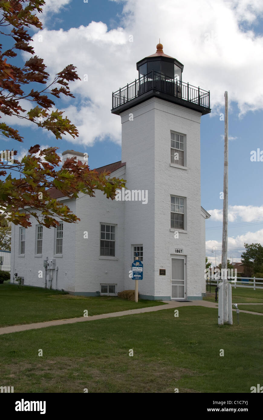Sand Point Lighthouse Escanaba, Michigan in the Upper Peninsula Stock ...