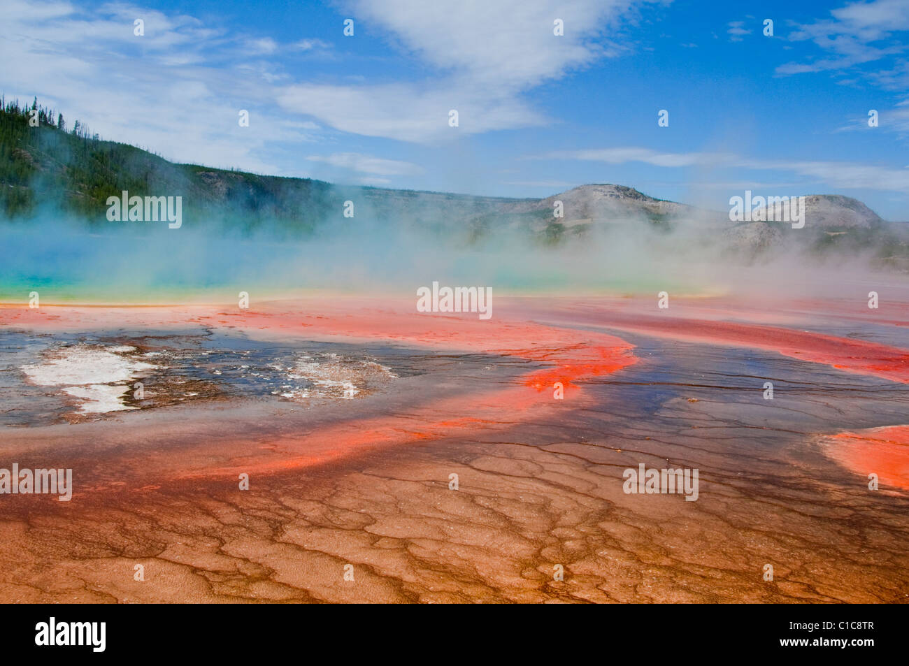 Midway Geyser Basin,Geysers,Grand Prismatic Spring, Sulphurous, Mudpots ...