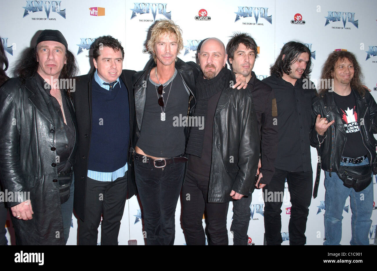 Members of Anvil, director Sacha Gervasi, Duff McKagan and members of ...