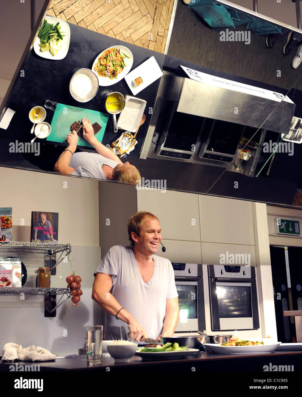 Australian chef Bill Granger gives a cooking demonstration and signs ...
