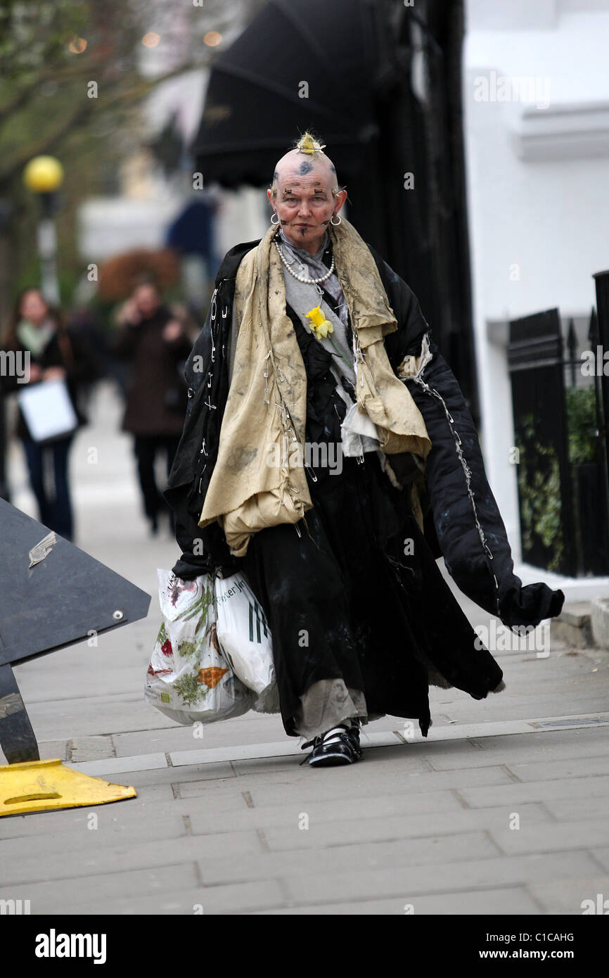 Eccentrically dressed woman London, England - April 2009 Stock Photo ...