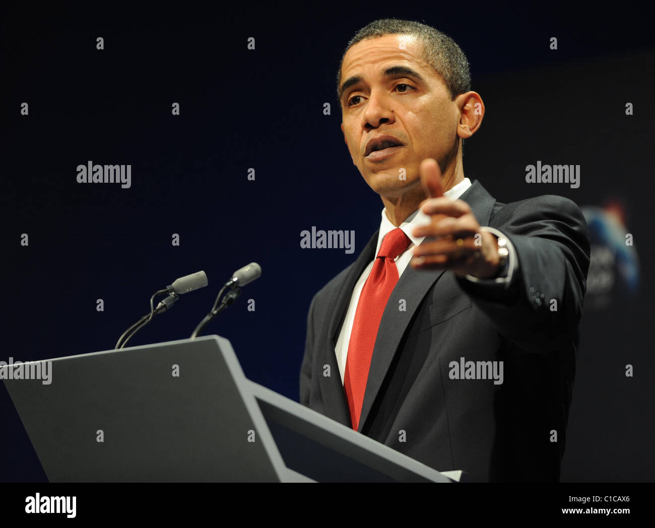 Barack Obama, at the press conference for the G20 Summit at Excel ...