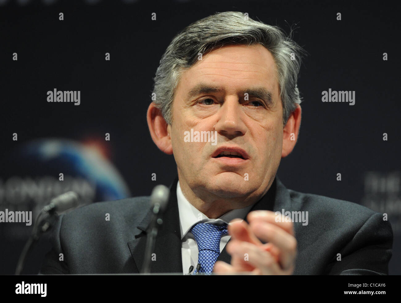 Gordon Brown at the press conference for the G20 Summit at Excel Centre ...