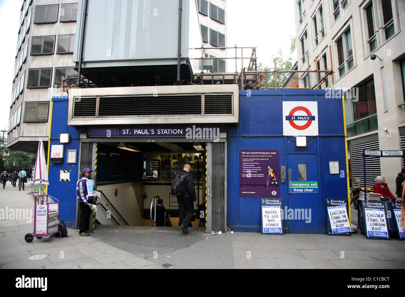 General View gv of the entrance to St Paul's pauls underground station ...