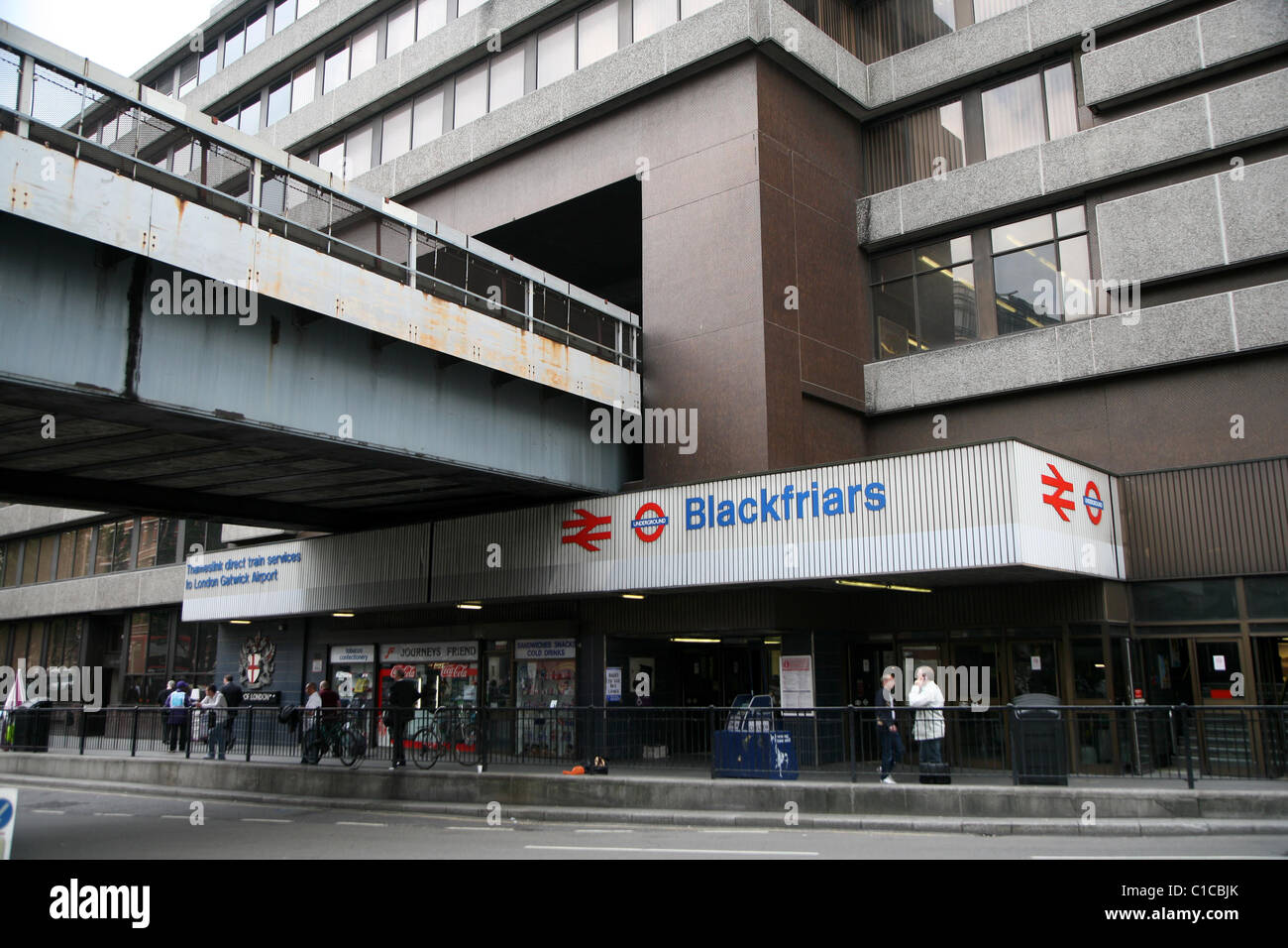 General View gv of the entrance to Blackfriars underground station and ...