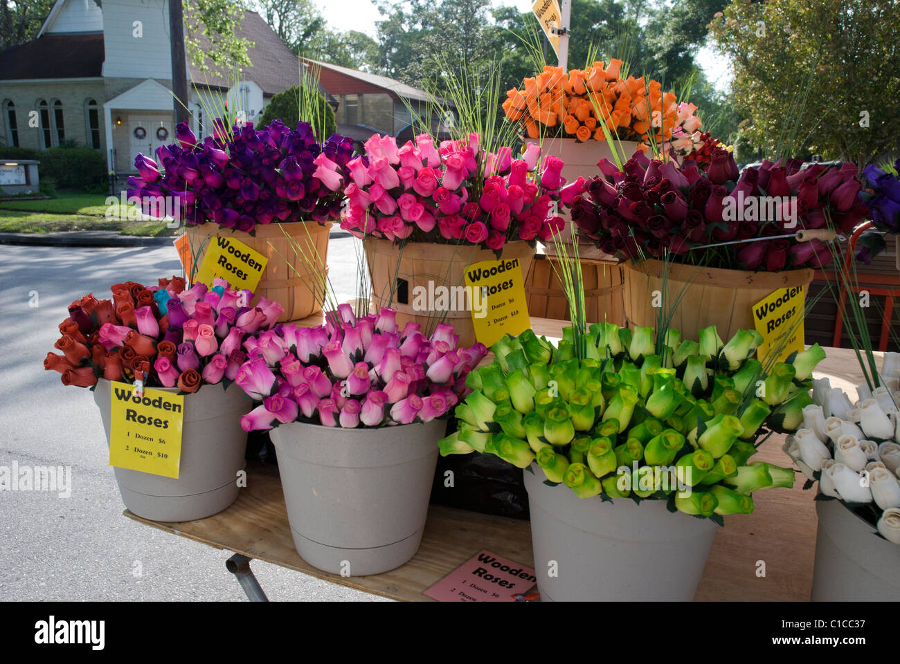 artificial wooden roses for sale at arts and crafts festival High ...